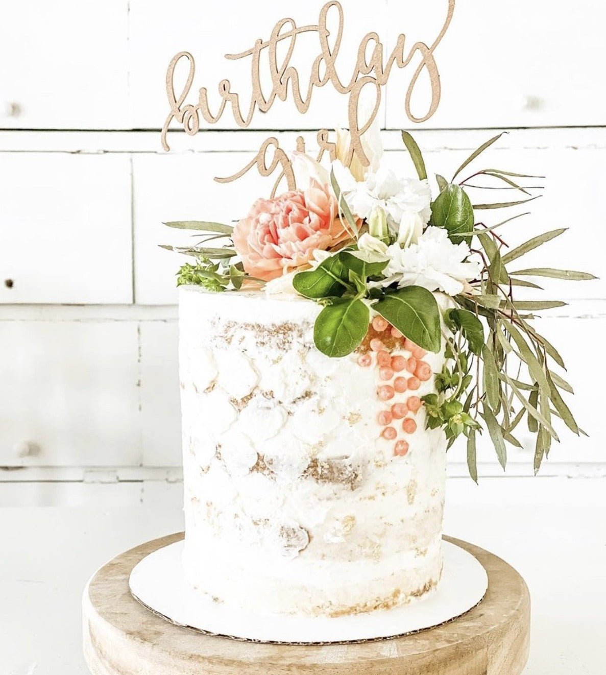 Birthday Girl Cake Topper: Laser Cut Wood Birthday Decor – Faux Theory ...